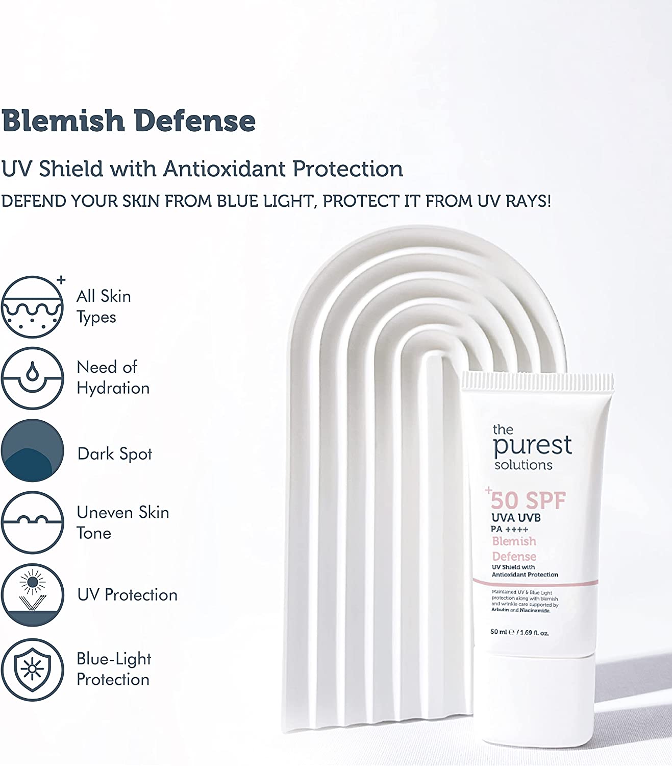 The Purest Solutions Blemish Defense | UV Shield with Antioxidant ...