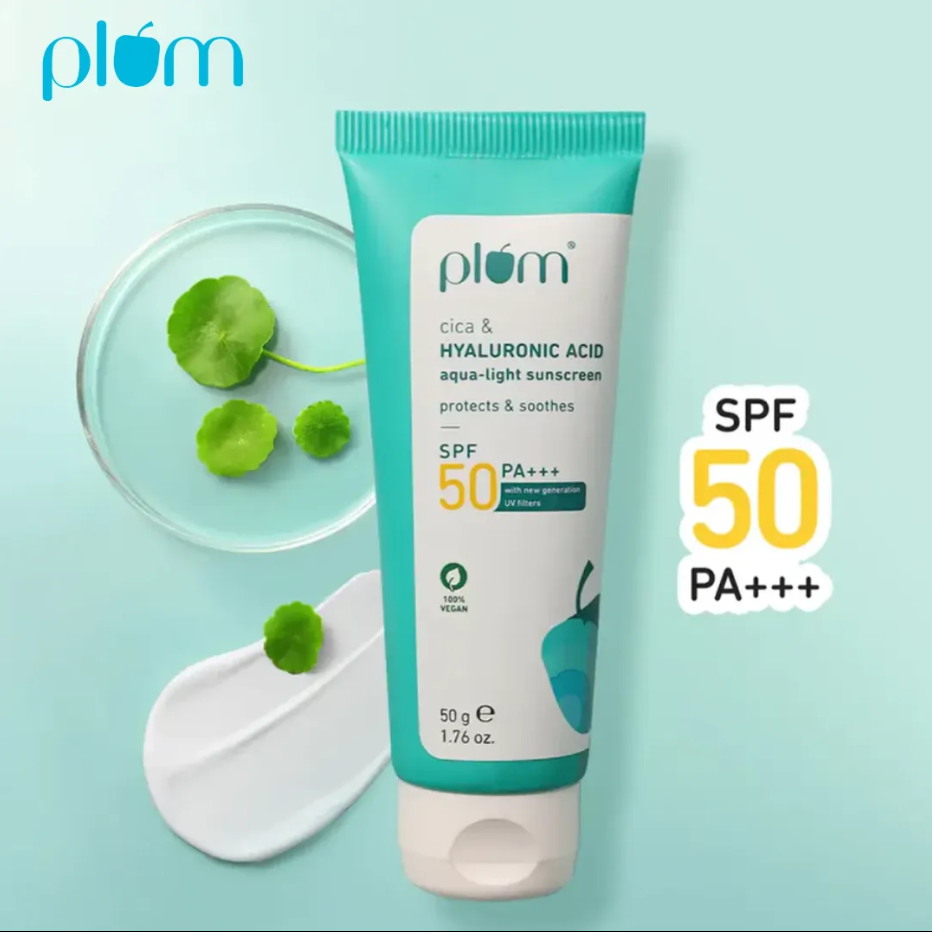 Plum Goodness Cica & Hyaluronic Acid SPF 50 PA+++ Sunscreen | 50g - Buy ...
