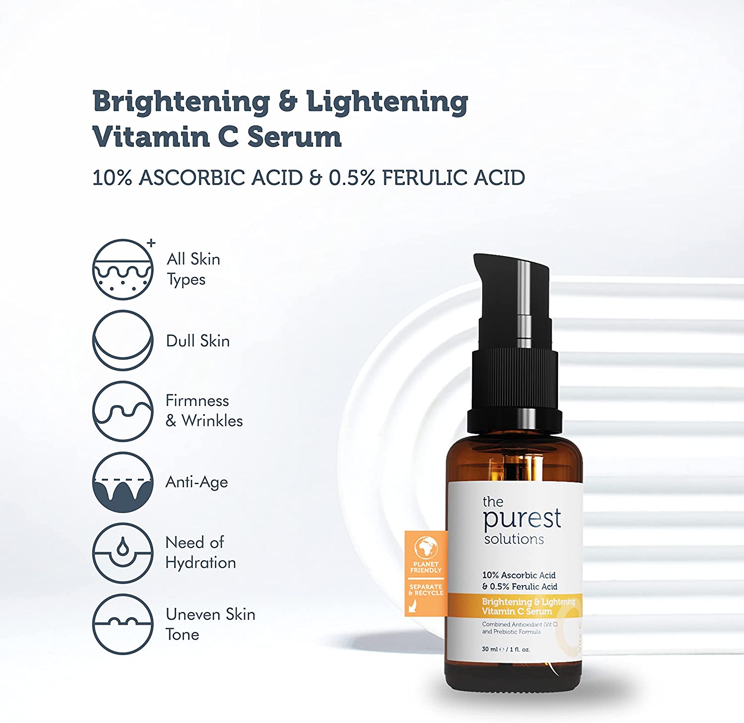 The Purest Solutions Brightening & Lightening Vitamin C Serum | 10% ...