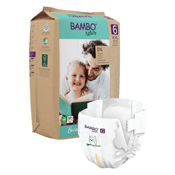 Bambo Nature Diapers Tape Style size 6, (16+ kg / 35+ lbs), 20 pcs ...