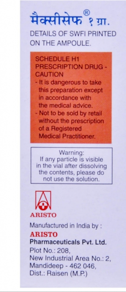 Maxicef-1Gm Inj - Buy Maxicef-1Gm Inj at Best Price in NepMeds